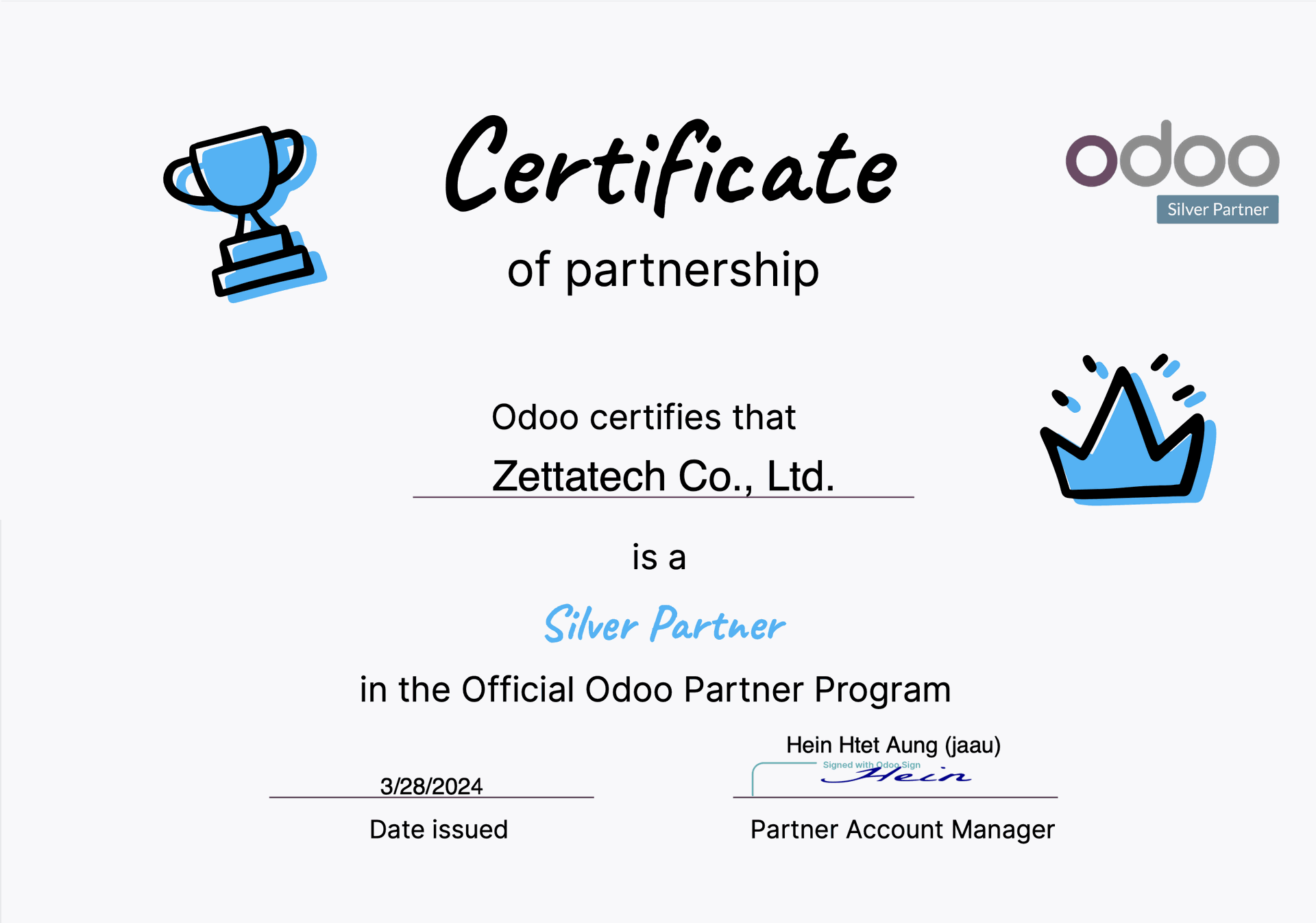 Zettatech | Odoo ERP Myanmar | Odoo Sliver Partner